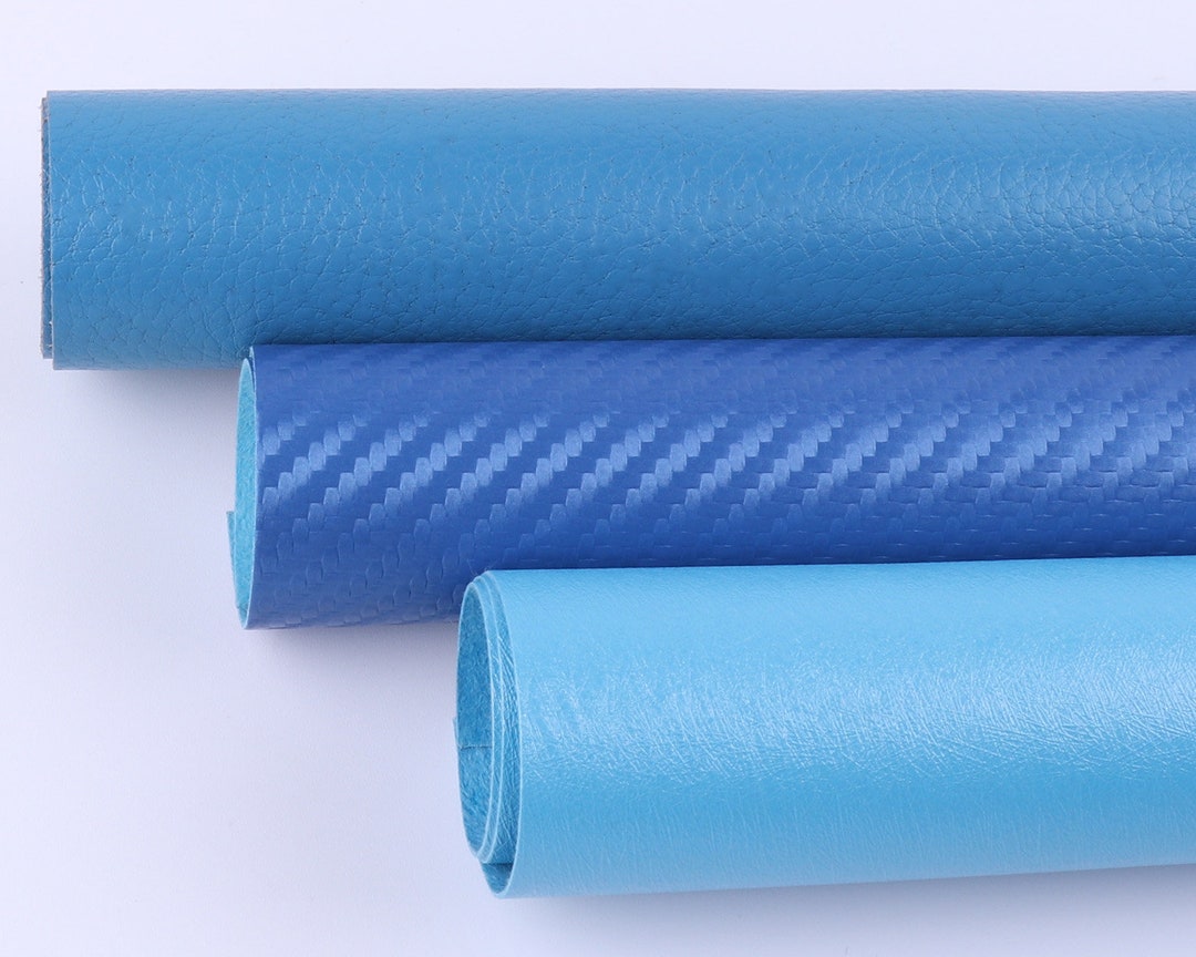 Blue Faux Leather Sheetssolid Leather Fabricvegan - Etsy