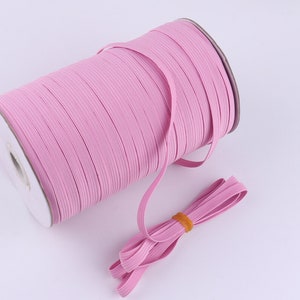 6mm1/4 Pink Flat Elastic Cord for Face Mask Stretch Cord Elastic Band ...