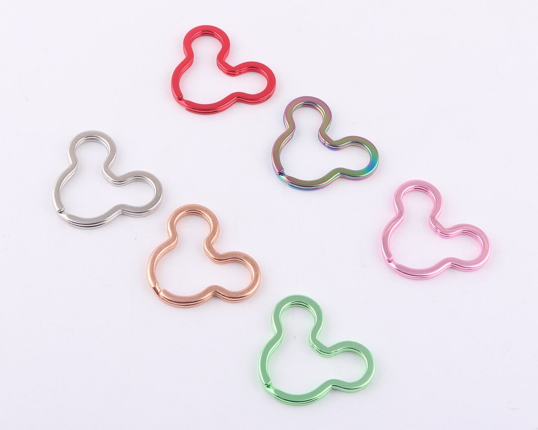 Pink Mickey Mouse Split Key Rings Key Chain Supplies,jump Ring Metal ...