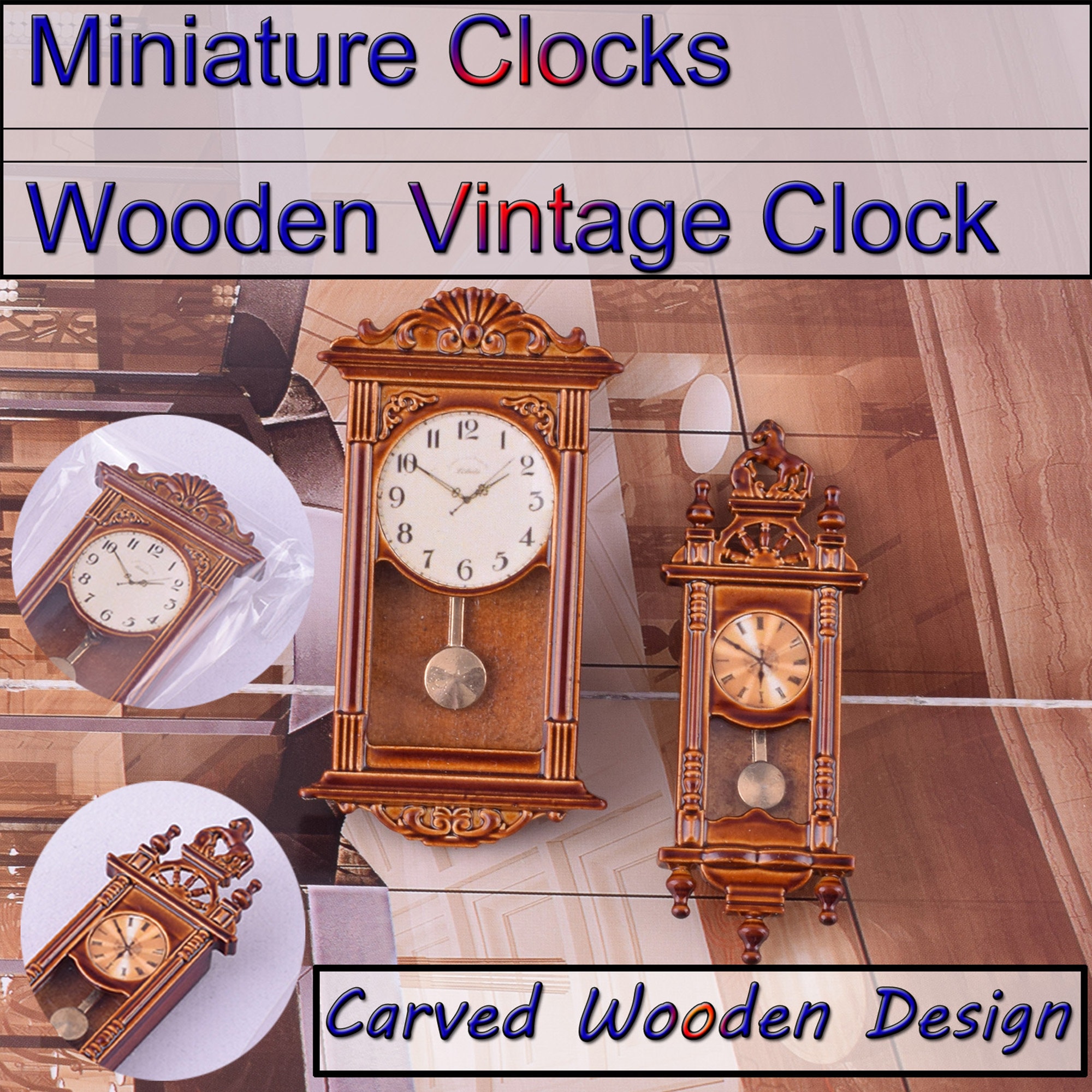 Mini Retro Pendulum Wall Clock Pendulum Miniature Clocks | Etsy