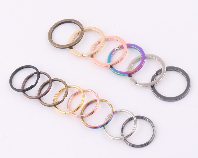 Rainbow Round Split Key Rings Key Chain Charm Clasp - Etsy