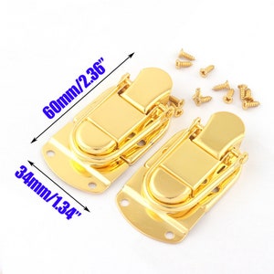 Gold Metal Toggle Case Catch Hasp Latch Trunk Drawbolt Closure Chest ...