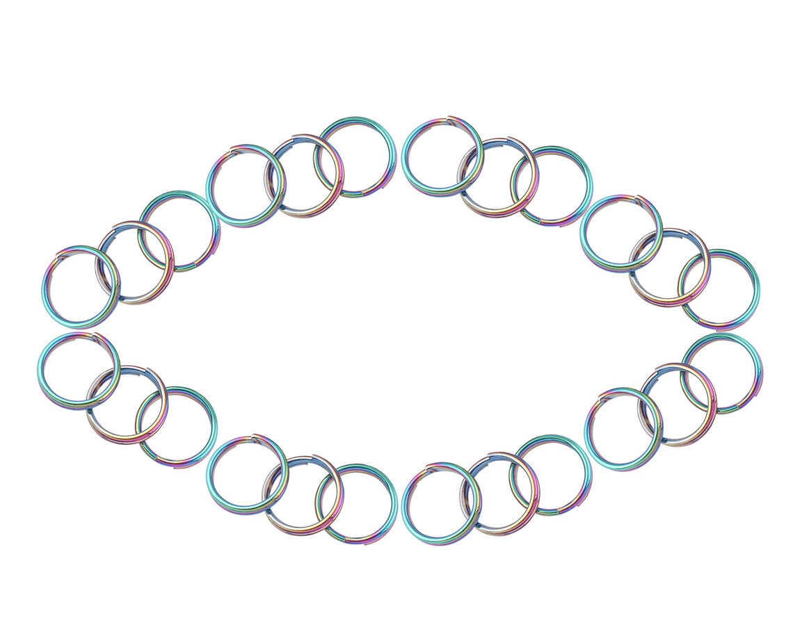 10mm rainbow small round split Key Rings Key Chain Holder | Etsy