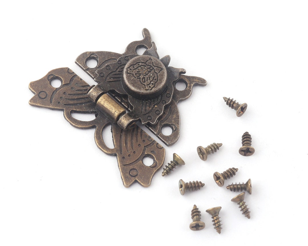 Antique butterfly Latch Hasp Vintage Lock Latch for Boxes Furniture ...