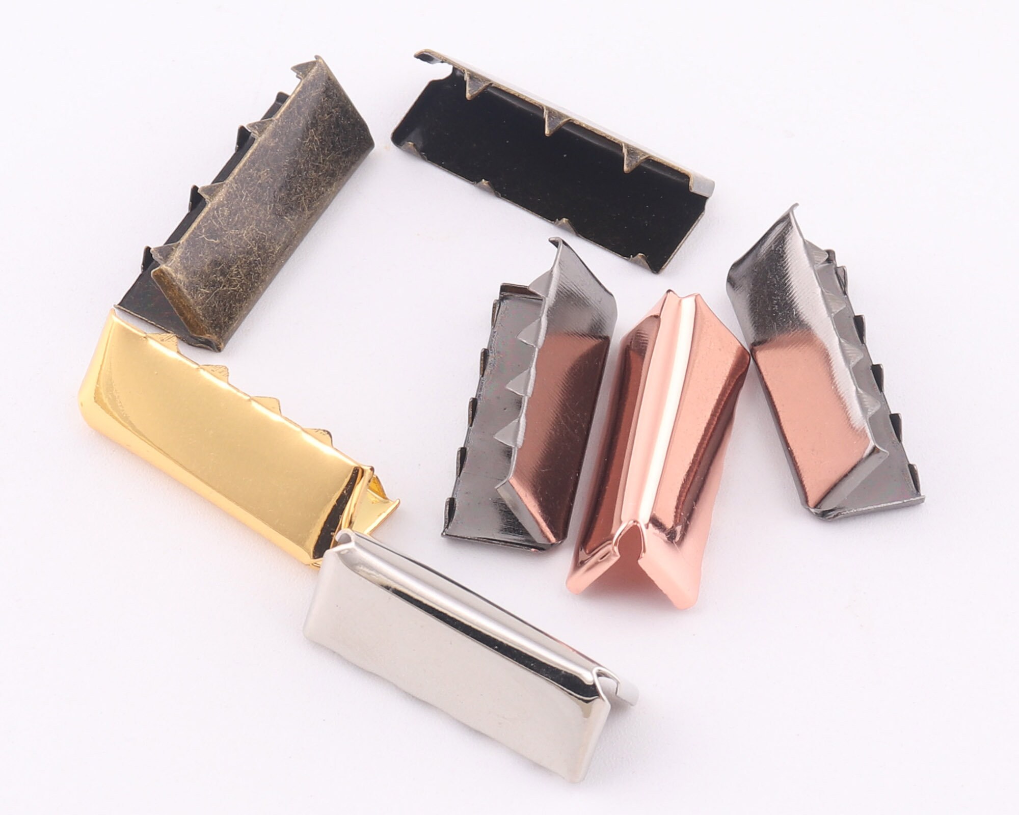 25mm Silver Ribbon End Clamps With Loopribbon Cord Rope Clips - Etsy