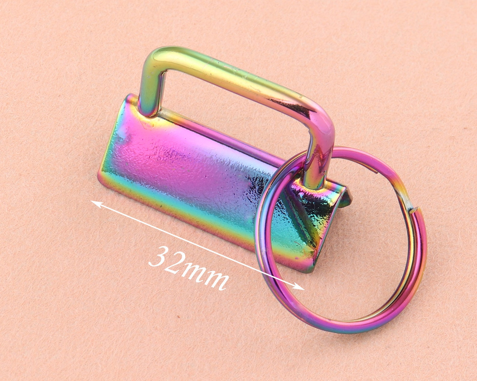 25mm/32mm rainbow Key Fob Hardware with Key Rings Sets metal | Etsy