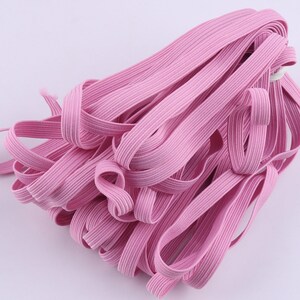 6mm1/4 Pink Flat Elastic Cord for Face Mask Stretch Cord Elastic Band ...