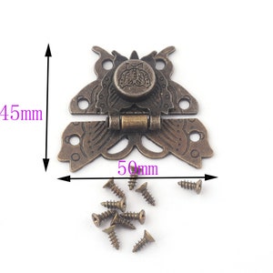 Antique butterfly Latch Hasp Vintage Lock Latch for Boxes Furniture ...
