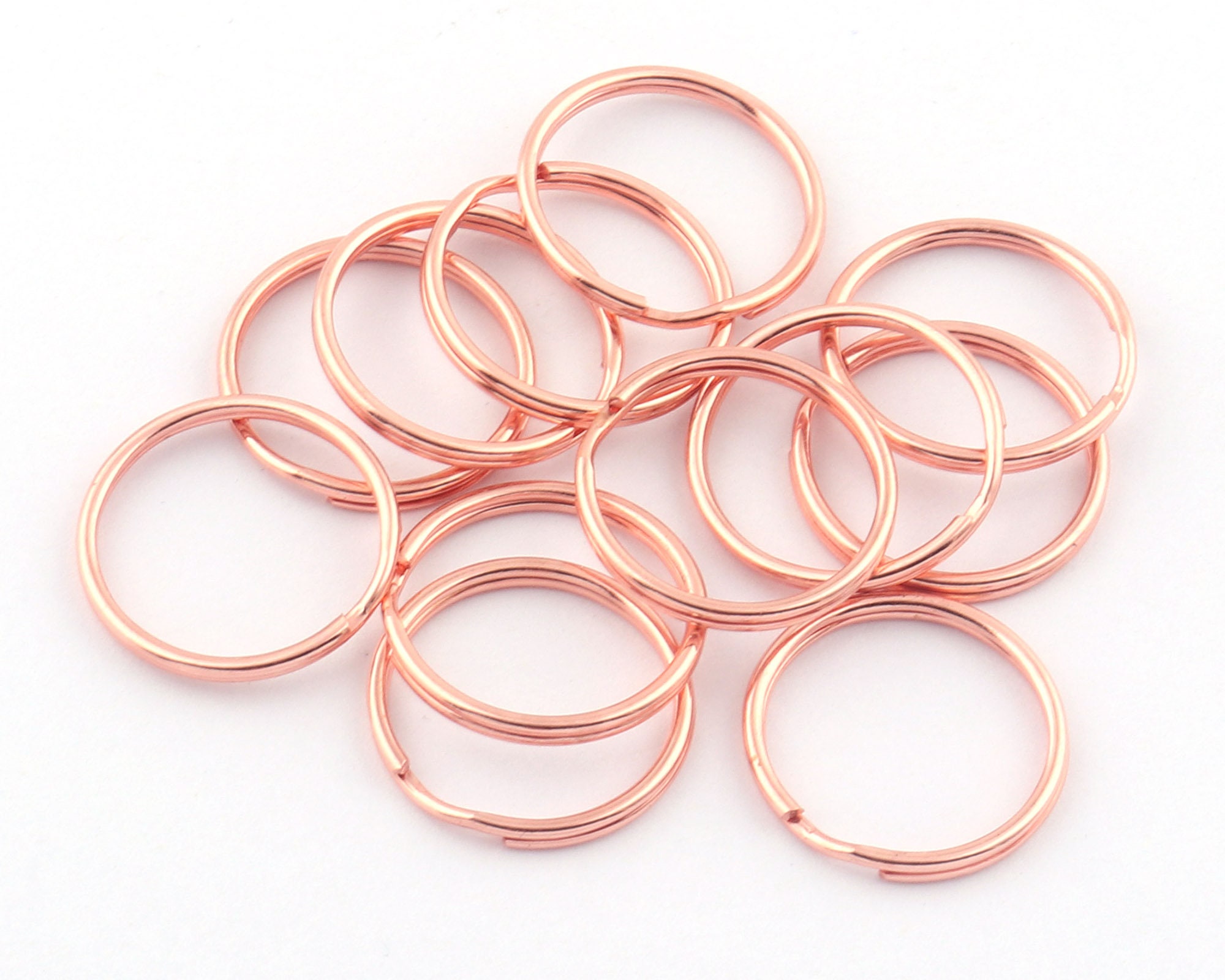 20mm Rose Gold Round Split Key Rings Key Chain Jewelry Charm - Etsy