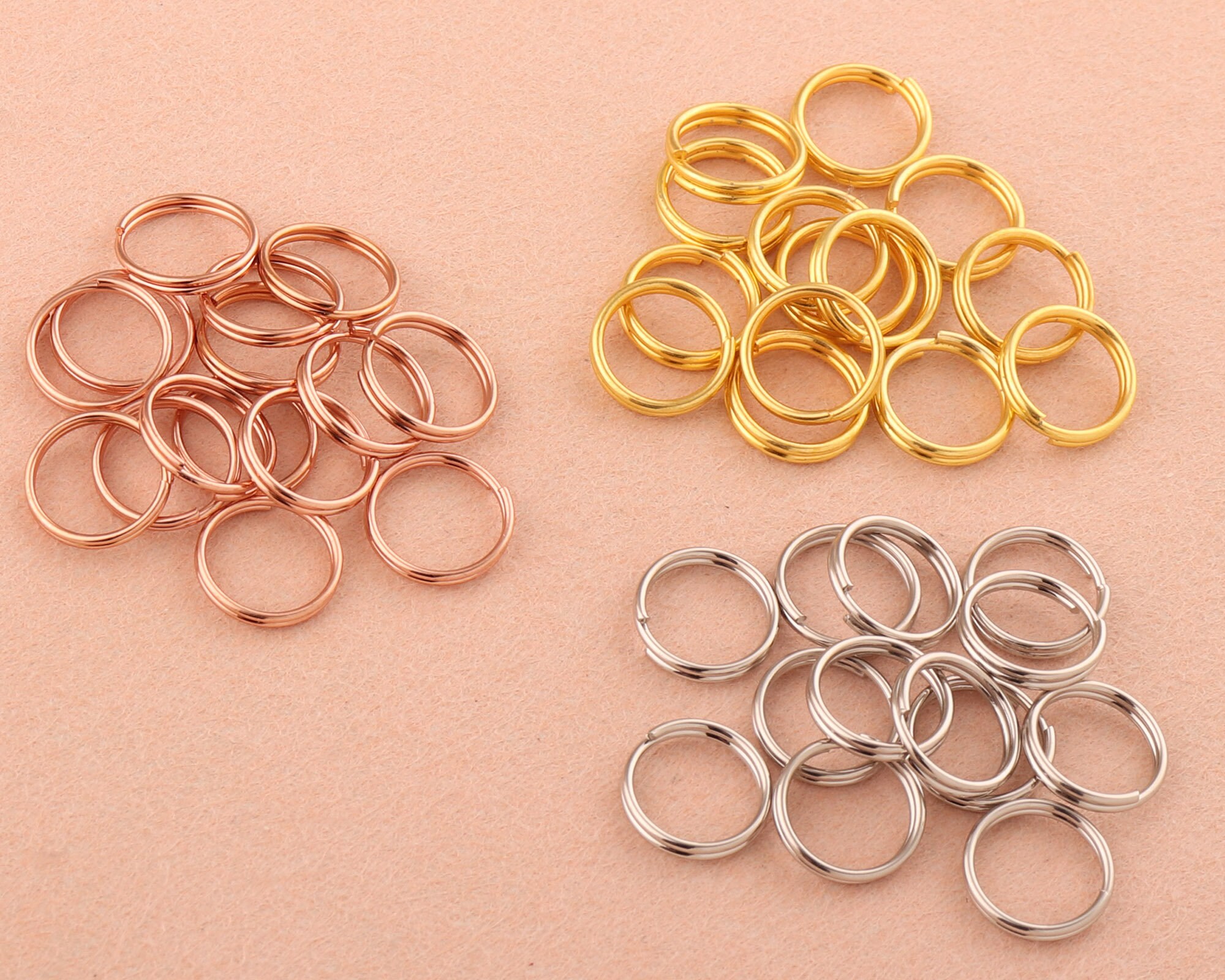 8mm silver round split Key Rings small Key Chain clasp | Etsy