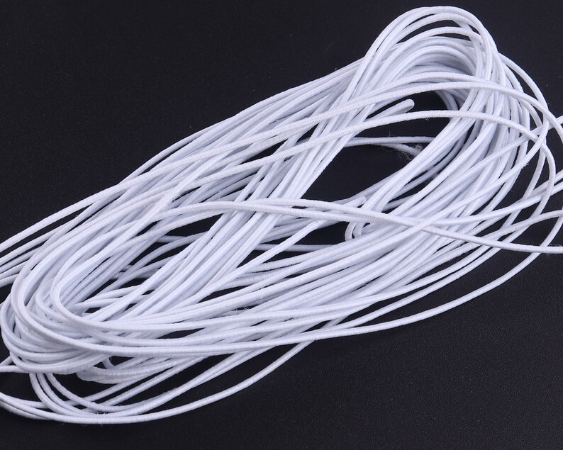1.5mm White Round Elastic Cord for Face Mask Stretch Cord | Etsy