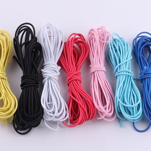 1.5mm White Flat Elastic Cord for Face Mask Stretch Cord Elastic Band ...