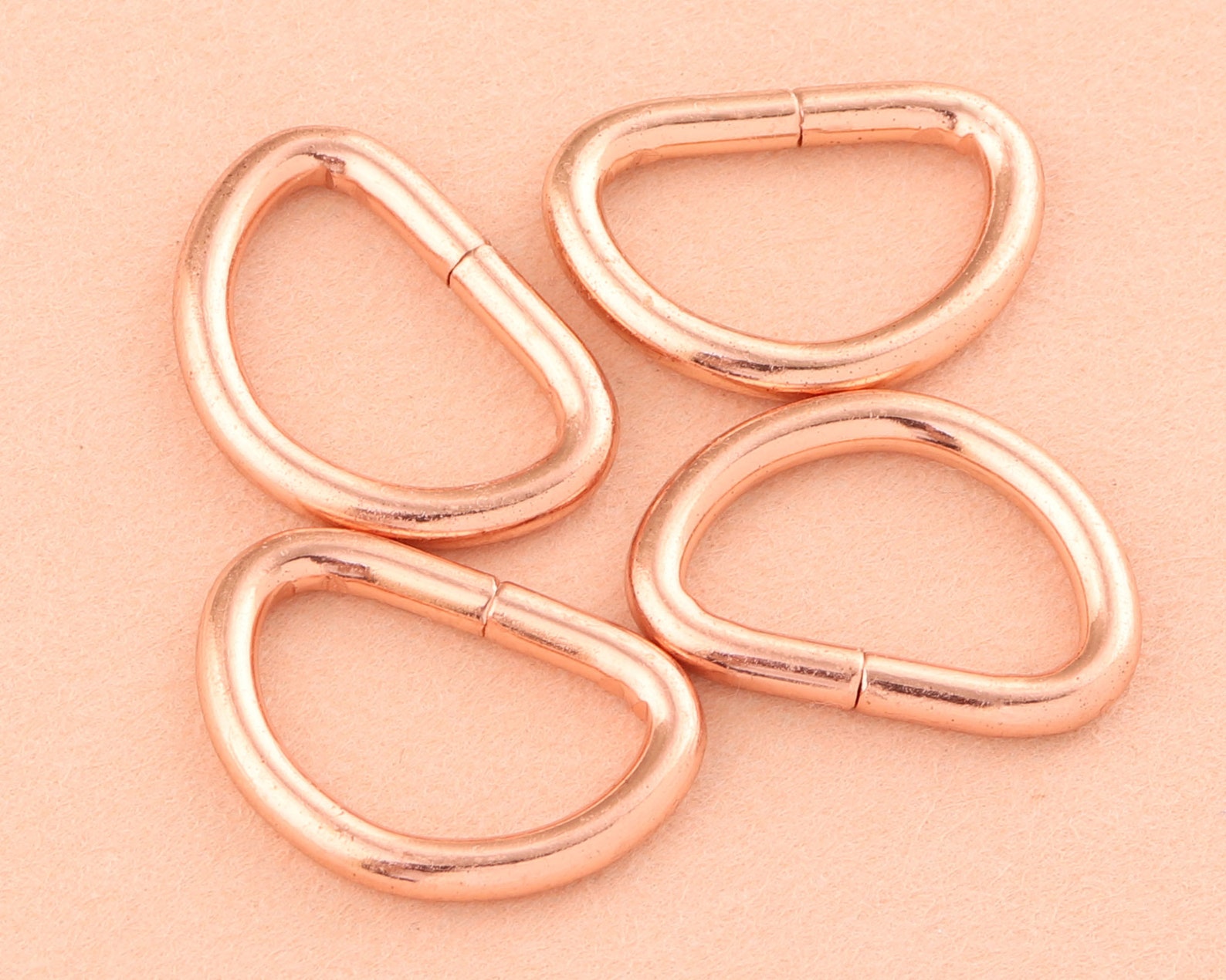 20mm rose gold D Ring slide adjustable buckles LoopMetal D | Etsy