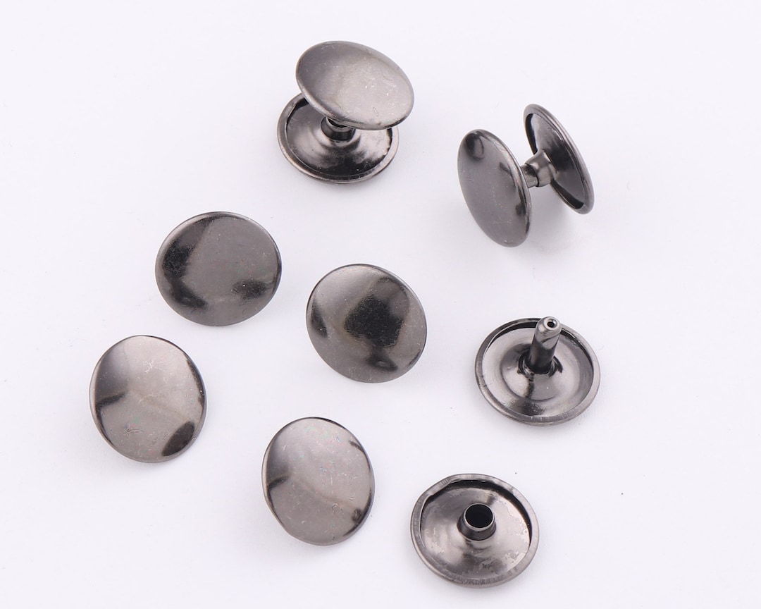 16mm Gunmetal Double Cap Rivetsmetal Button Round Rapid - Etsy