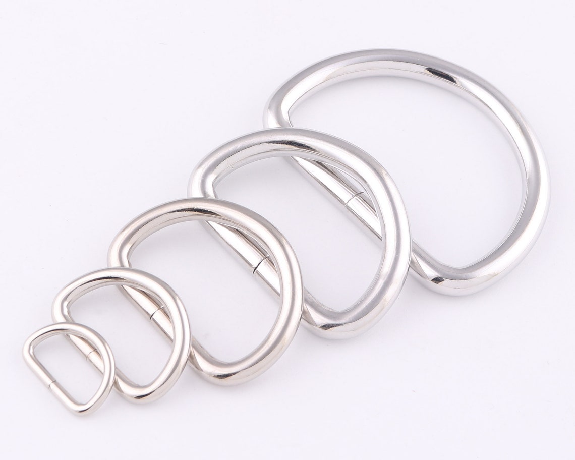 13-40mm silver D Rings slide adjustable buckles LoopMetal D | Etsy