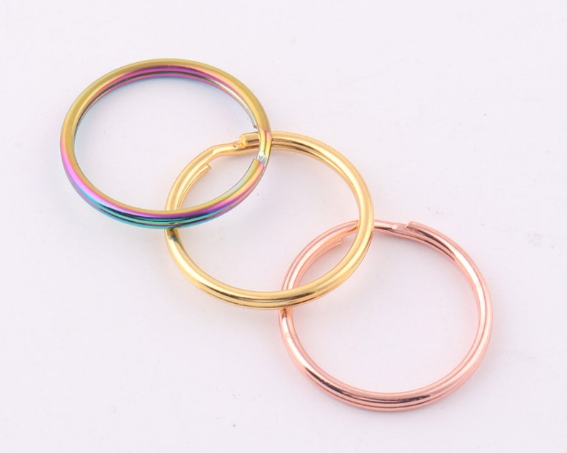 Rainbow Round Split Key Rings Key Chain Charm Clasp - Etsy