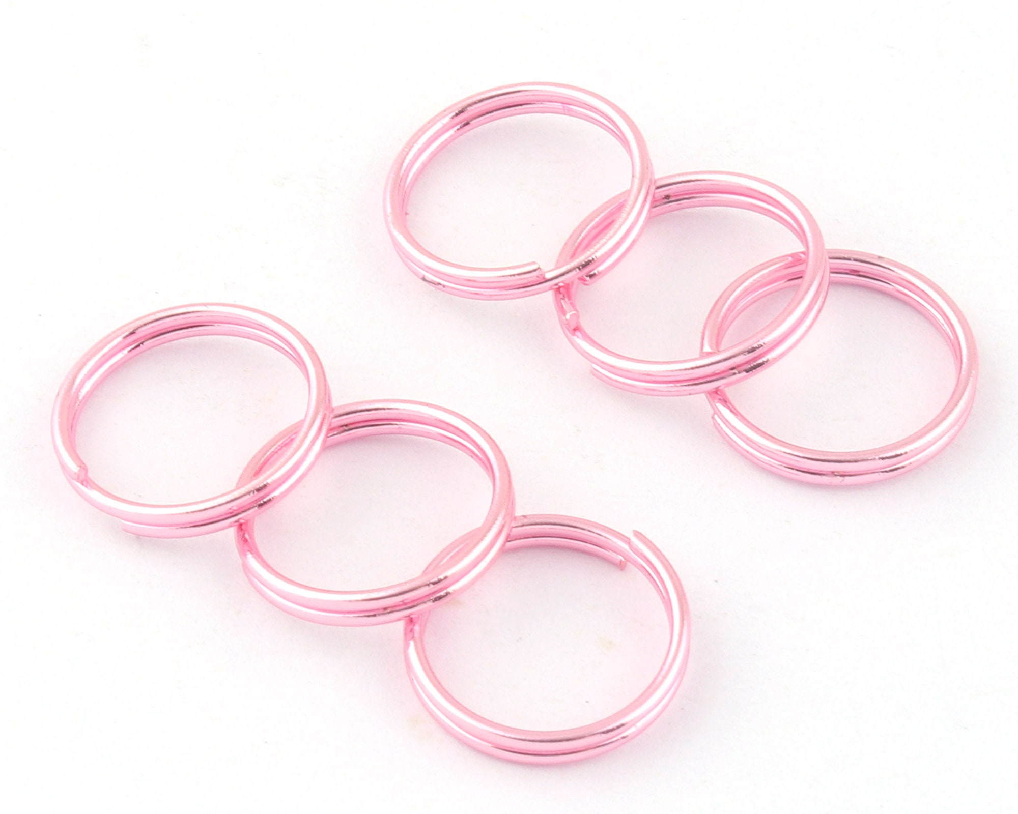 12mm pink round split Key Rings Key Chain jewelry charm clasp | Etsy