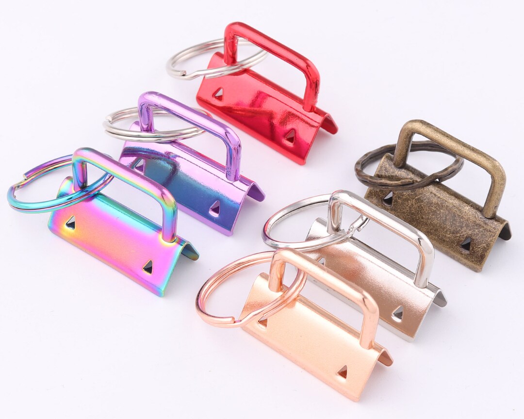 25/32mm Rainbow Key Fob Hardware With Key Rings Sets Metal Keychain ...