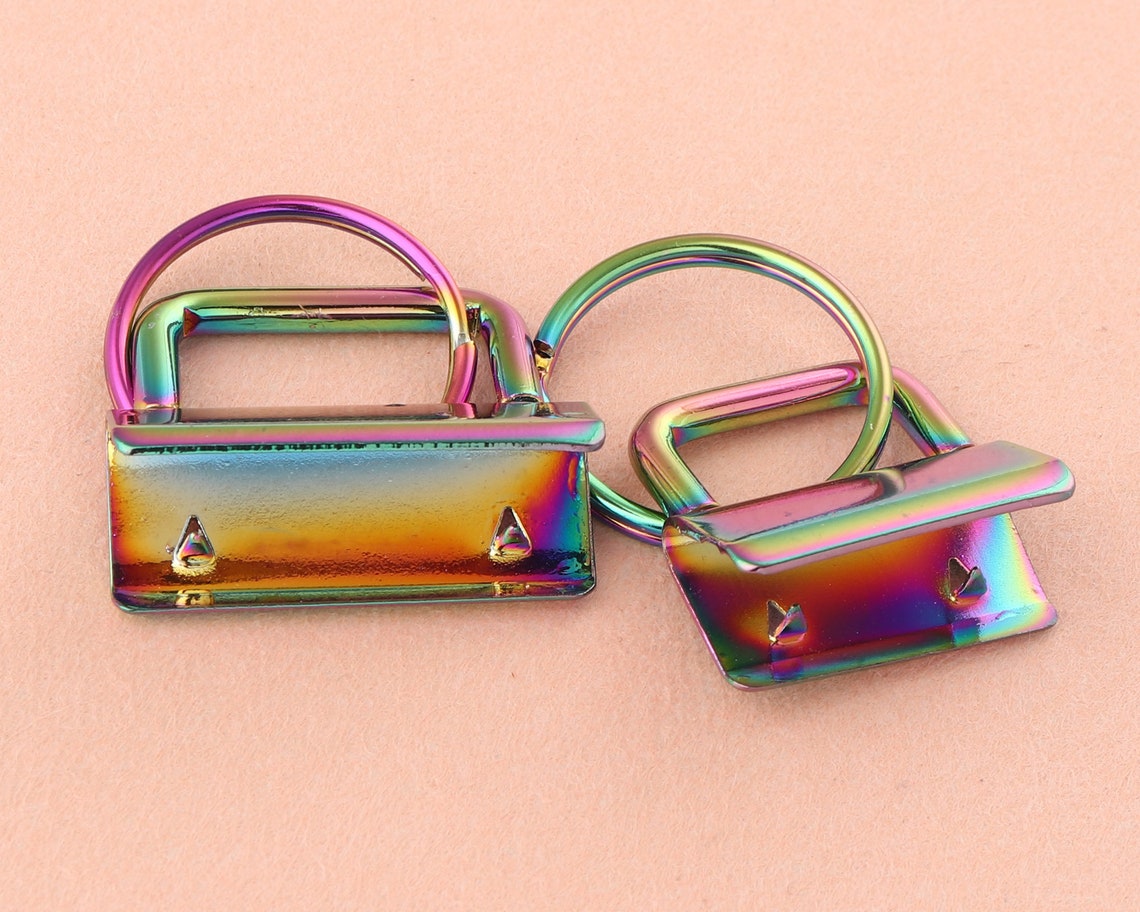 25mm/32mm Rainbow Key Fob Hardware With Key Rings Sets Metal - Etsy