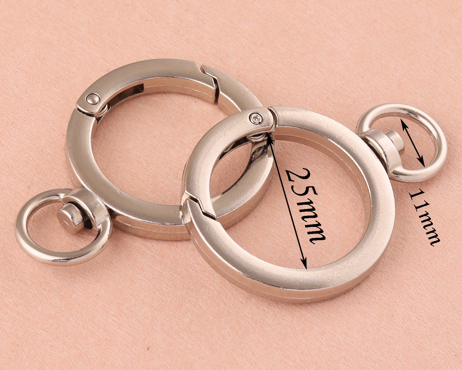 25mm Round Spring Ring Gate Silver Spring Snap Hook Gate O - Etsy