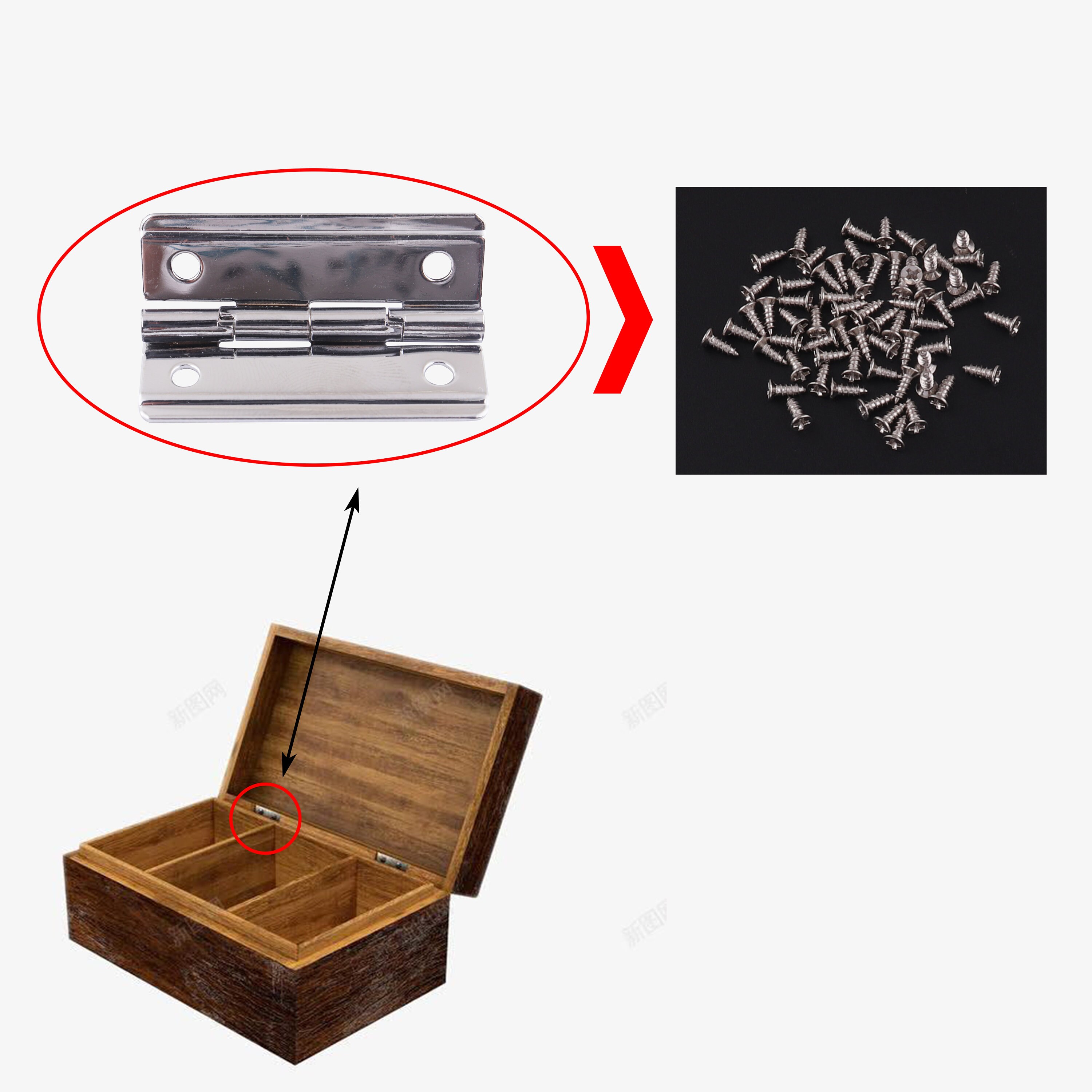 Silver Hinges Box Cabinet Door Hinges Folding Butt Wood Hinges | Etsy