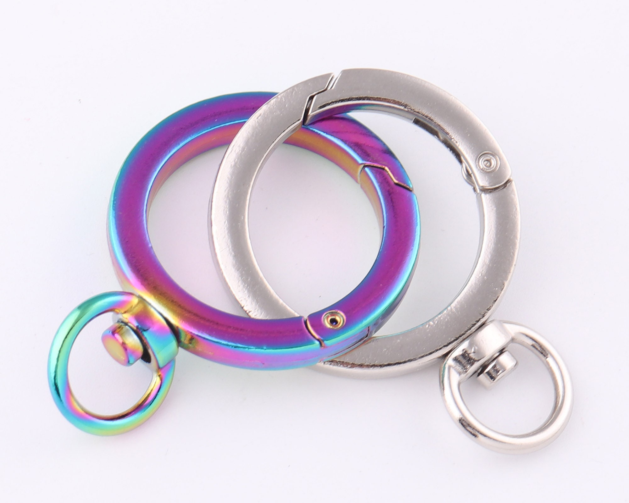 25mm rainbow spring Round Rings lanyard Snap Hook Gate O | Etsy