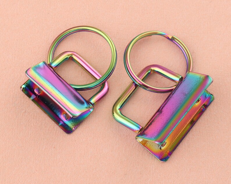25mm/32mm rainbow Key Fob Hardware with Key Rings Sets metal | Etsy