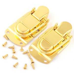 Gold Metal Toggle Case Catch Hasp Latch Trunk Drawbolt Closure Chest ...