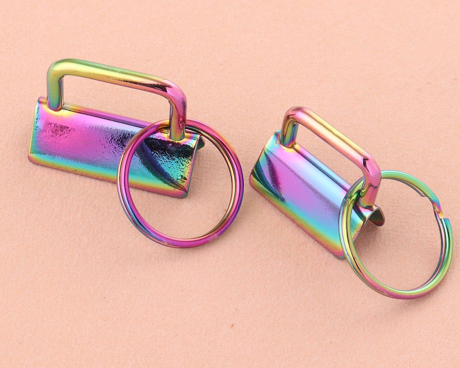 25mm/32mm rainbow Key Fob Hardware with Key Rings Sets metal | Etsy
