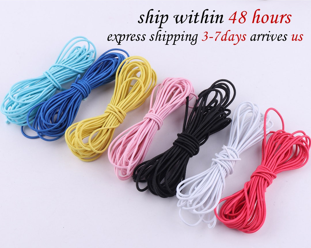 1.5mm White Flat Elastic Cord for Face Mask Stretch Cord Elastic Band ...
