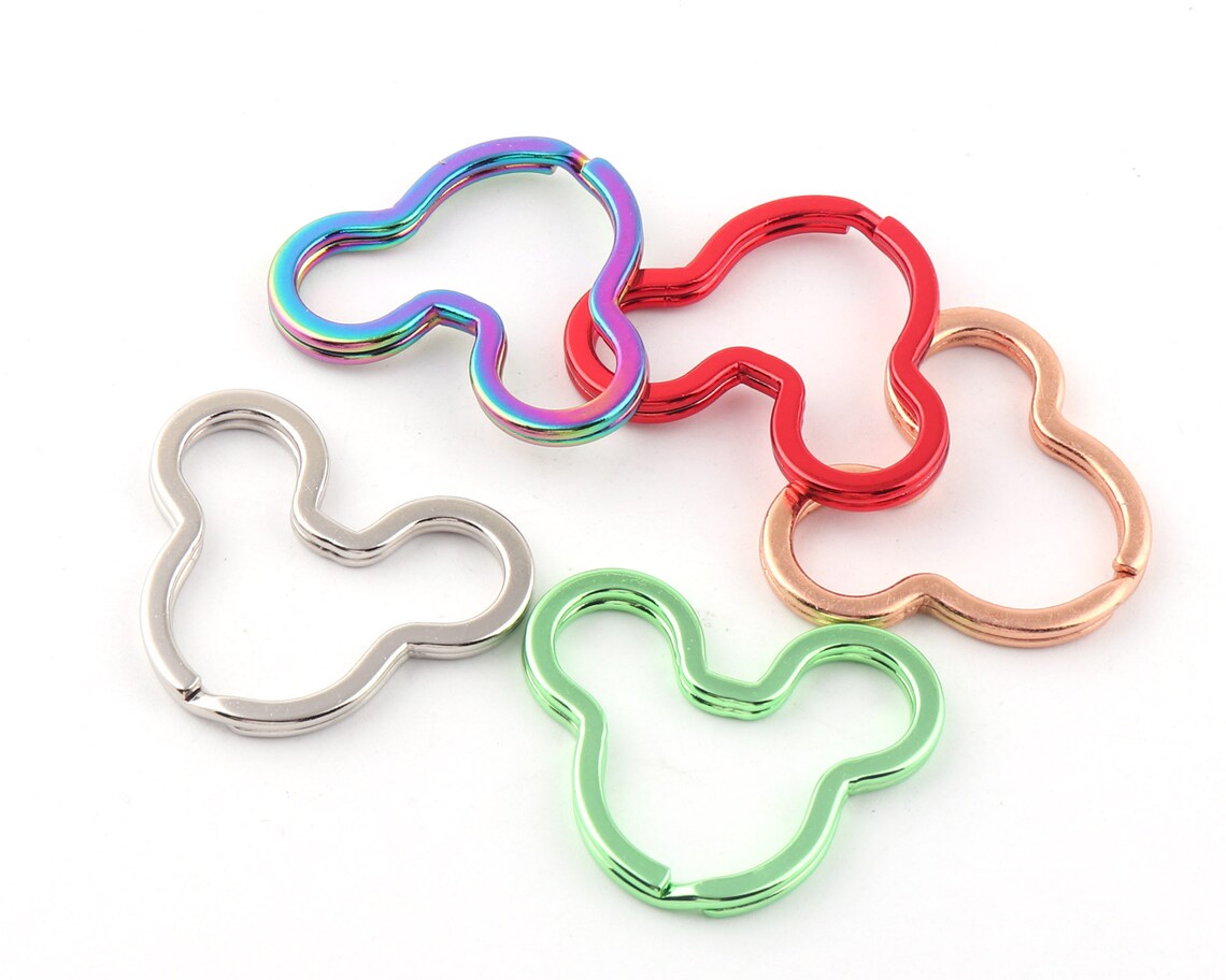 Rainbow Mickey Mouse Split Key Rings Key Chain Suppliesjump | Etsy