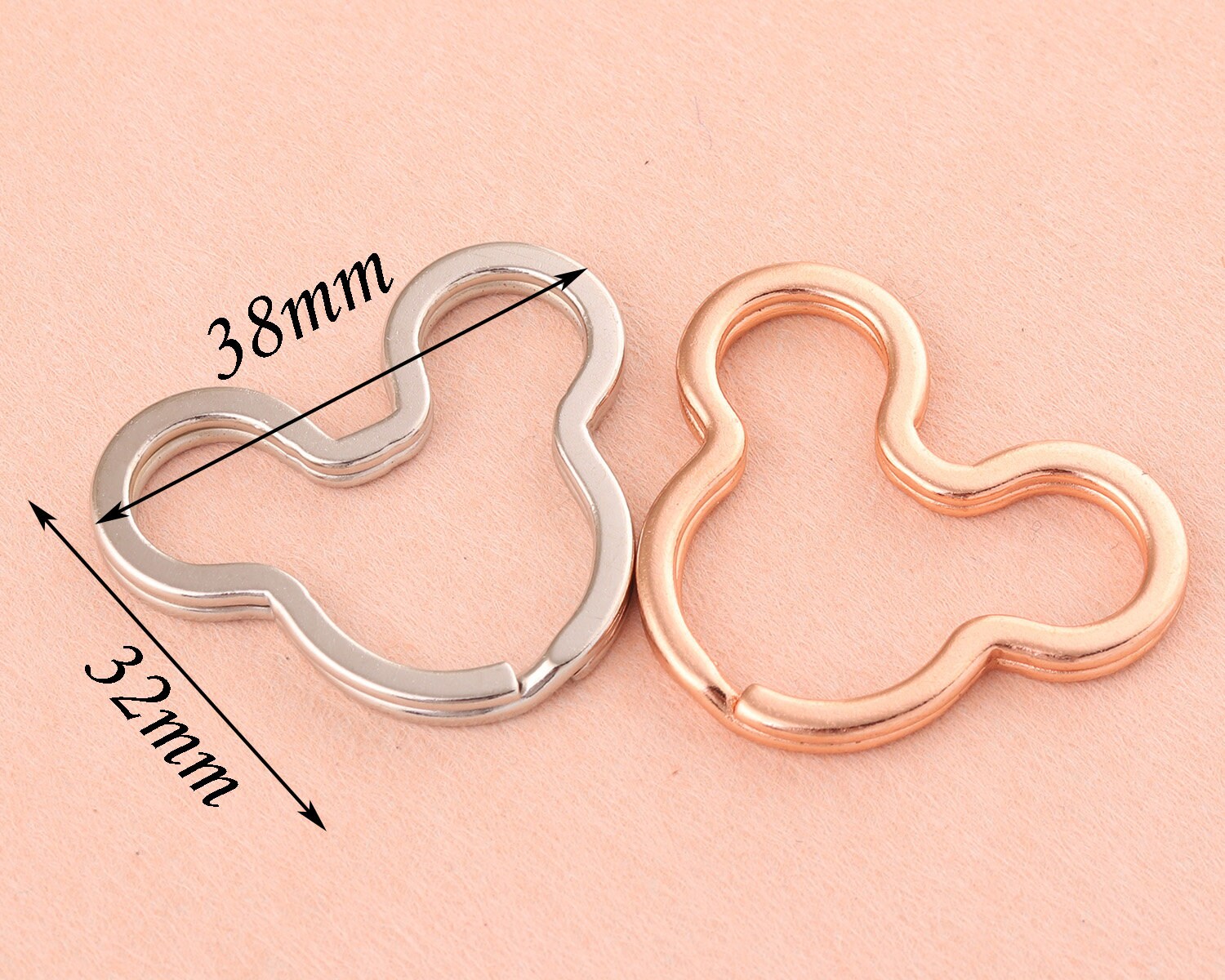 Mickey Mouse Split Key Rings Key Chain Suppliessilver Rose - Etsy