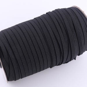 5mm Black Flat Elastic Cord for Face Mask Stretch Cord Elastic Band ...