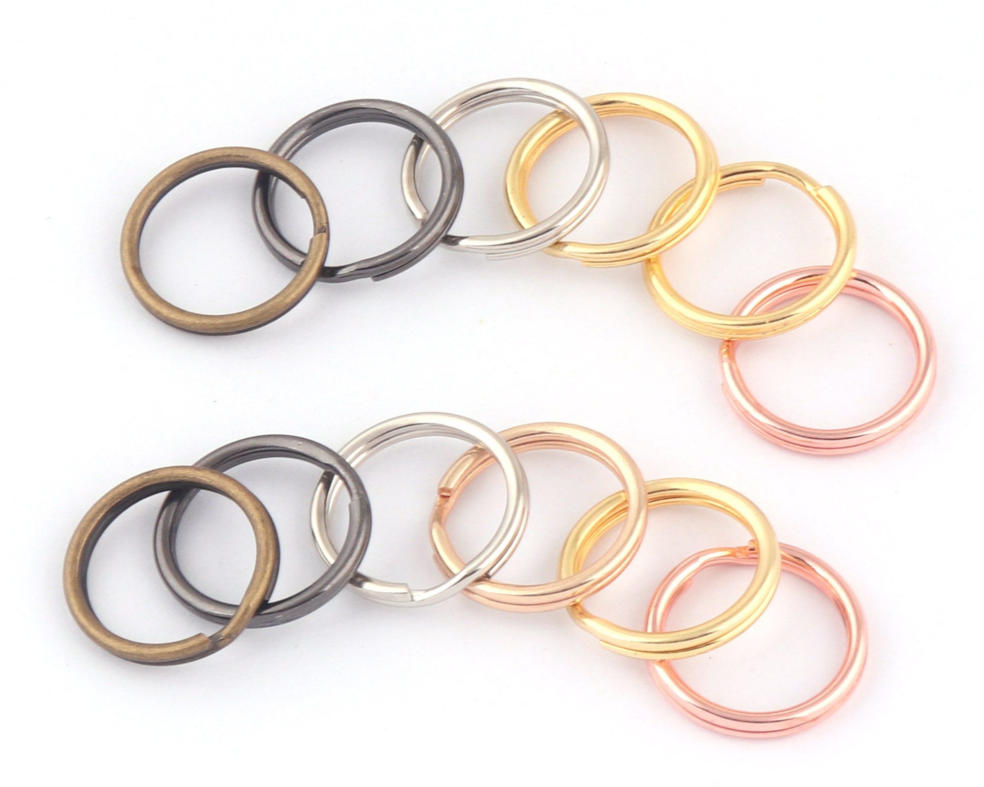15mm Rose Gold Round Split Key Rings Key Chain Jewelry Charm - Etsy