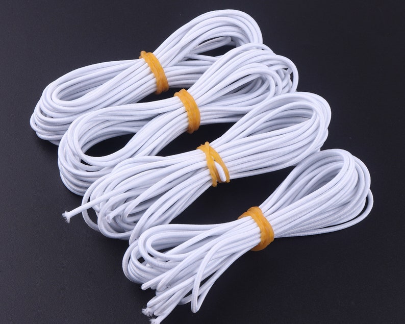 2mm White Round Mask Elastic Cord for Face Mask Stretch Cord - Etsy