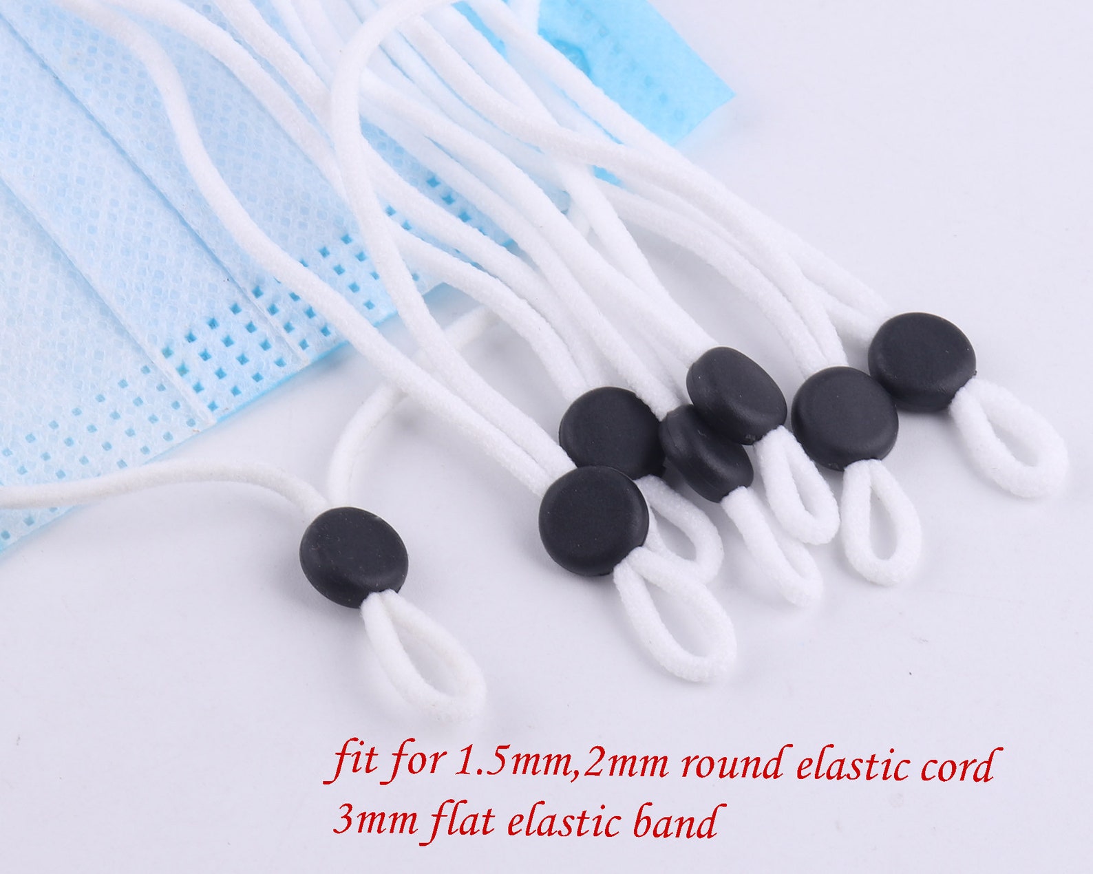 9x4mm Cord Lock Adjuster Elastic for Face Mask Adjuster cord | Etsy