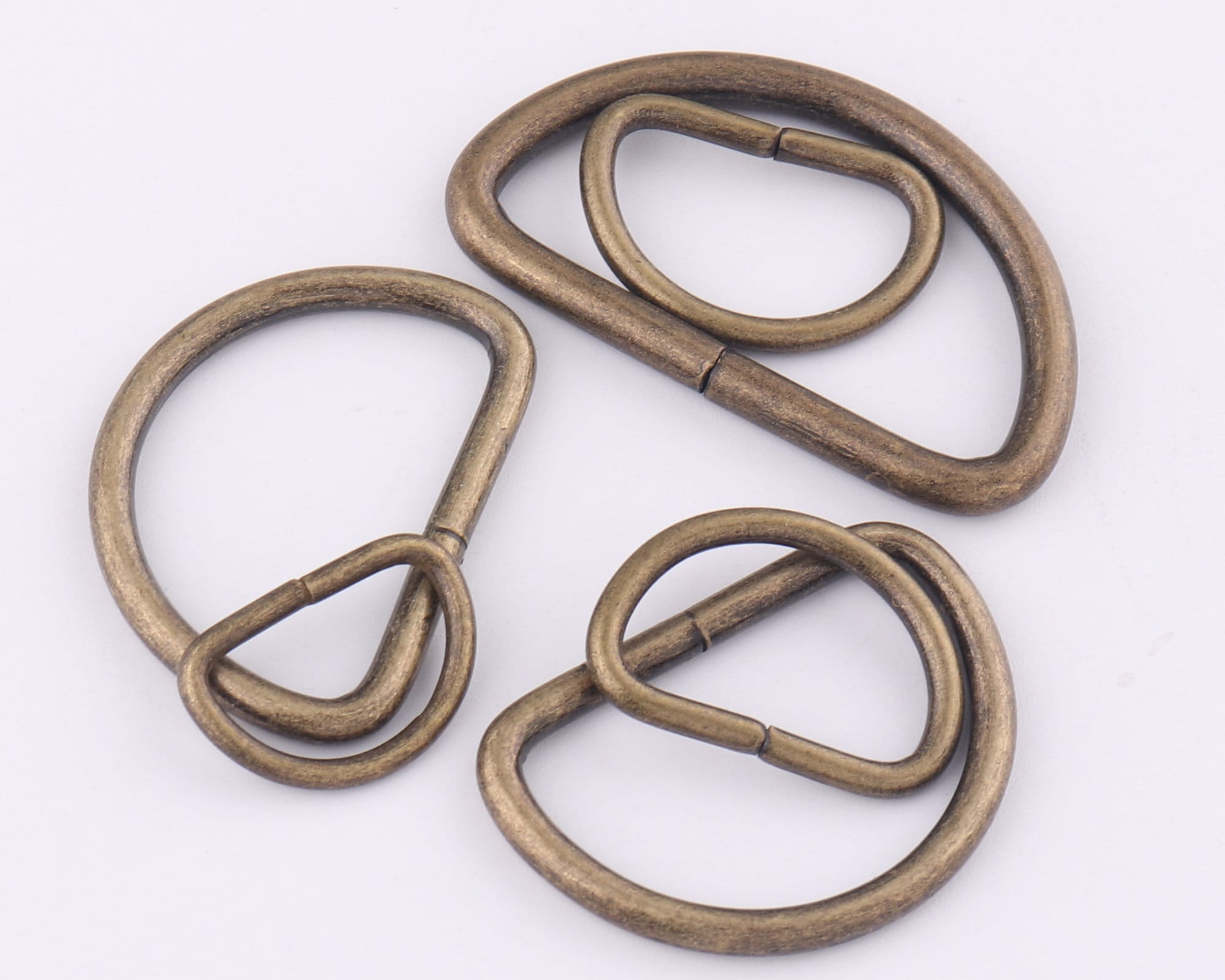 10-40mm bronze D Rings slide adjustable buckles LoopMetal D | Etsy