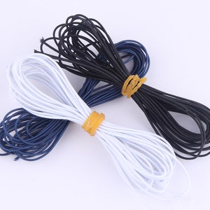 1mm Whit Round Elastic Cord for Face Mask Stretch Cord Elastic Band ...