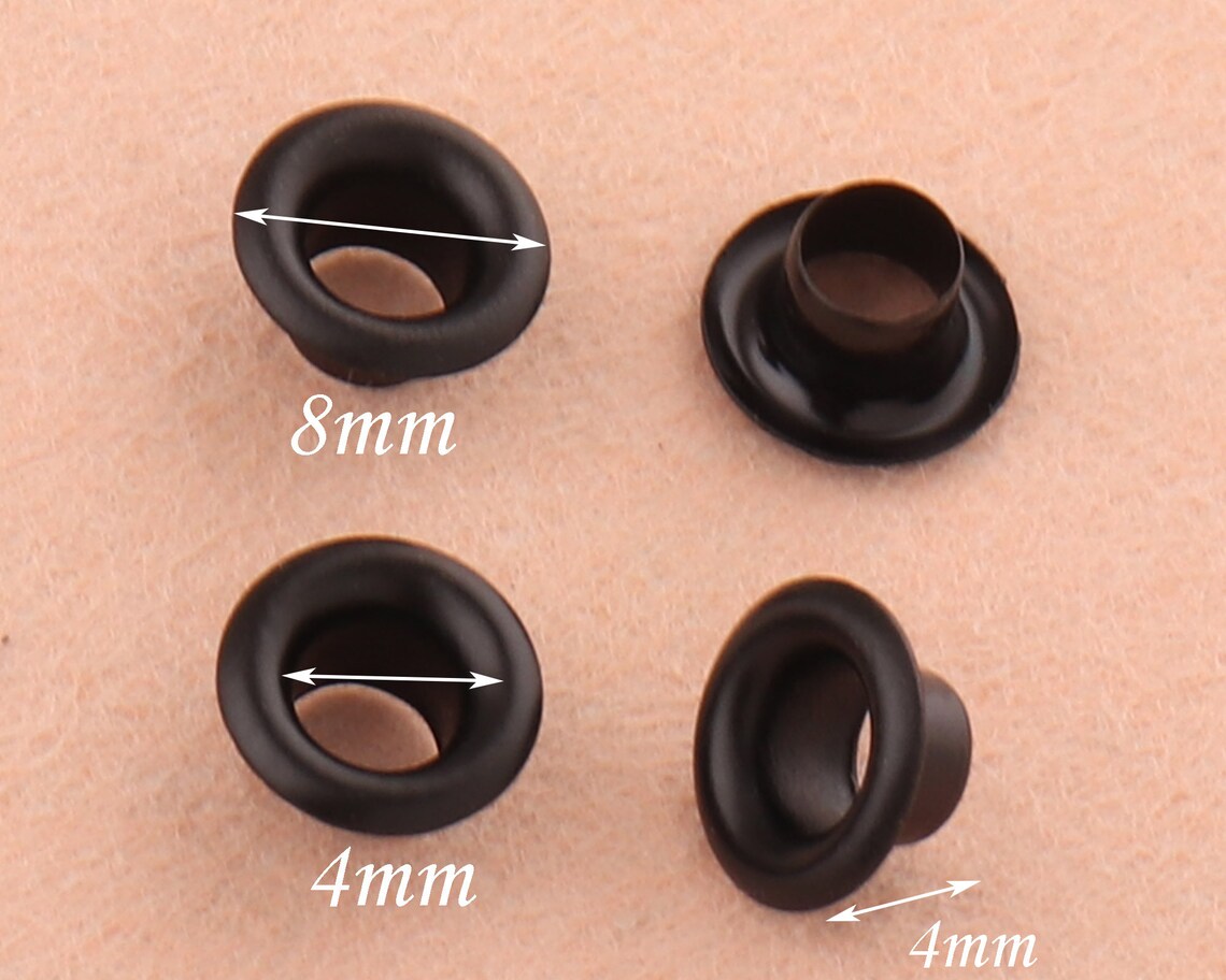 4mm black eyelets grommets with washers Metal Grommets rivets | Etsy
