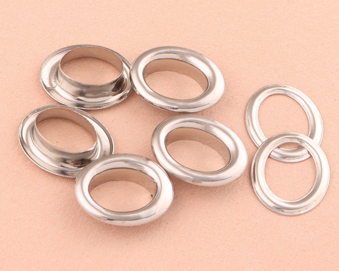 15mm silver oval eyelets grommets with washers Metal Grommets | Etsy