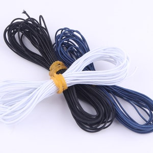 1mm Whit Round Elastic Cord for Face Mask Stretch Cord Elastic Band ...