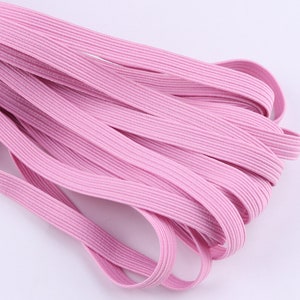 6mm1/4 Pink Flat Elastic Cord for Face Mask Stretch Cord Elastic Band ...