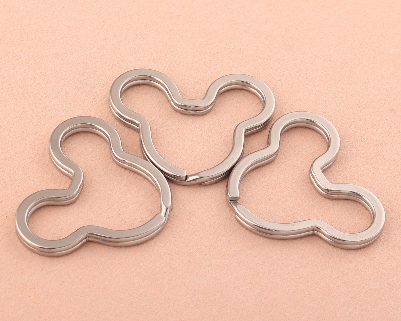 Mickey Mouse split Key Rings Key Chain Suppliessilver | Etsy