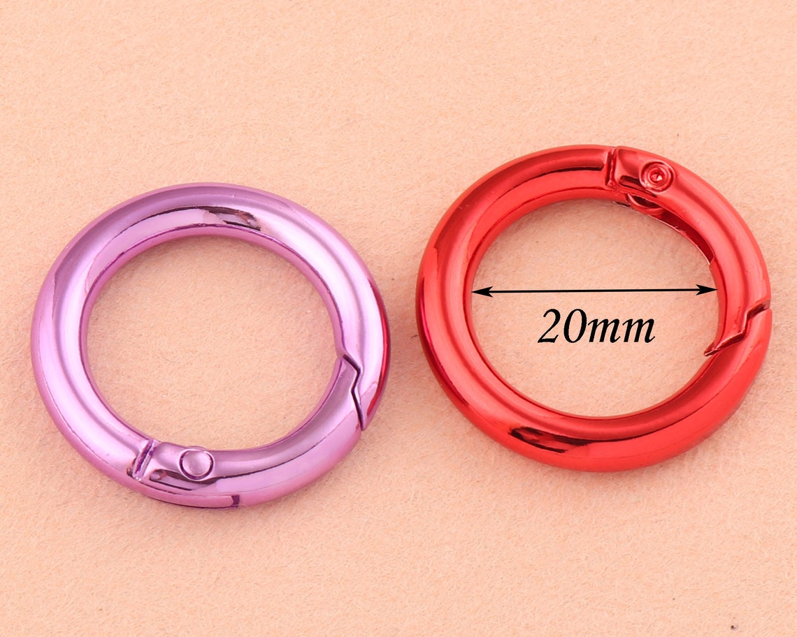 20mm spring Round Ring Spring Snap Hook Gate red purple O | Etsy