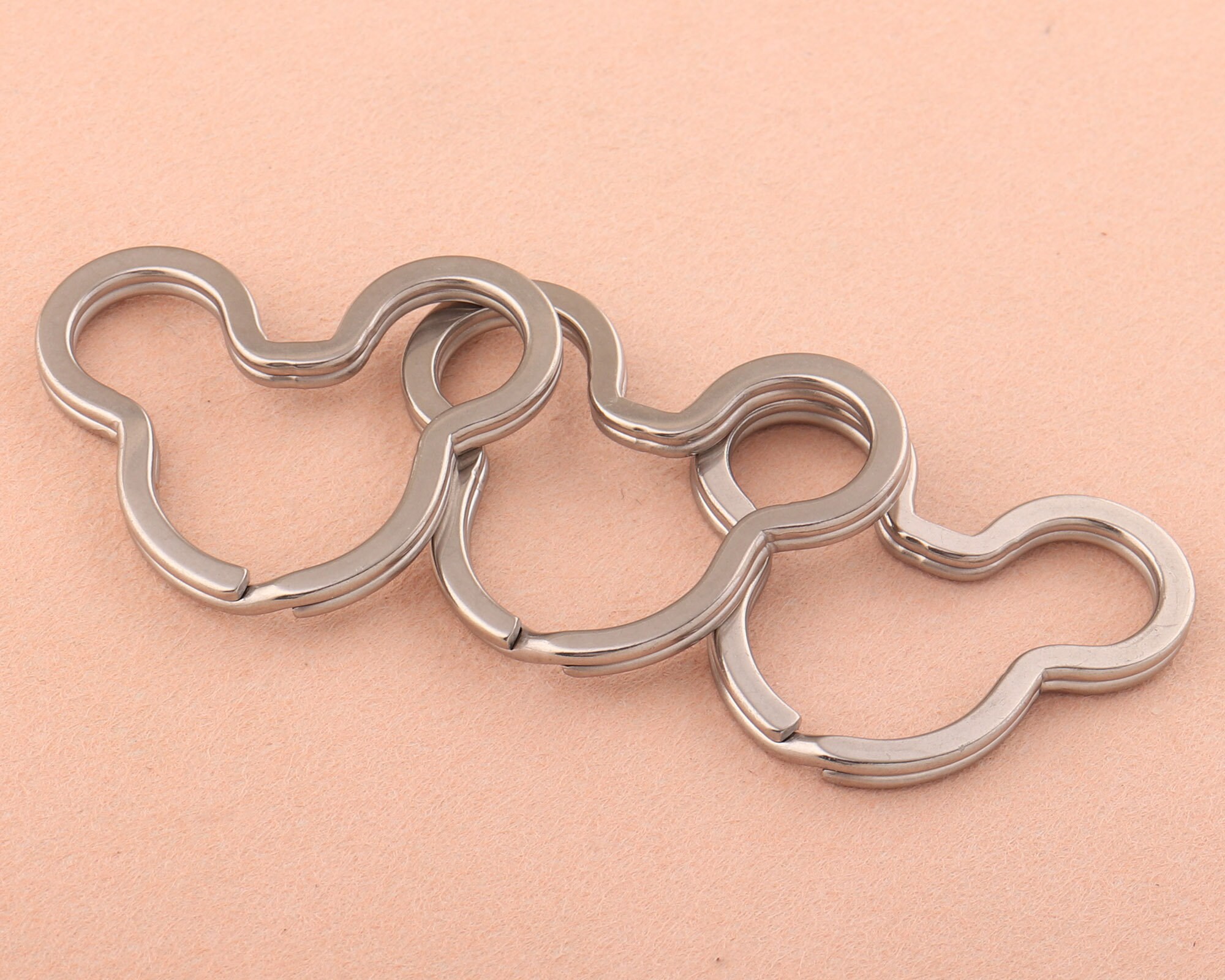 Mickey Mouse split Key Rings Key Chain Suppliessilver | Etsy