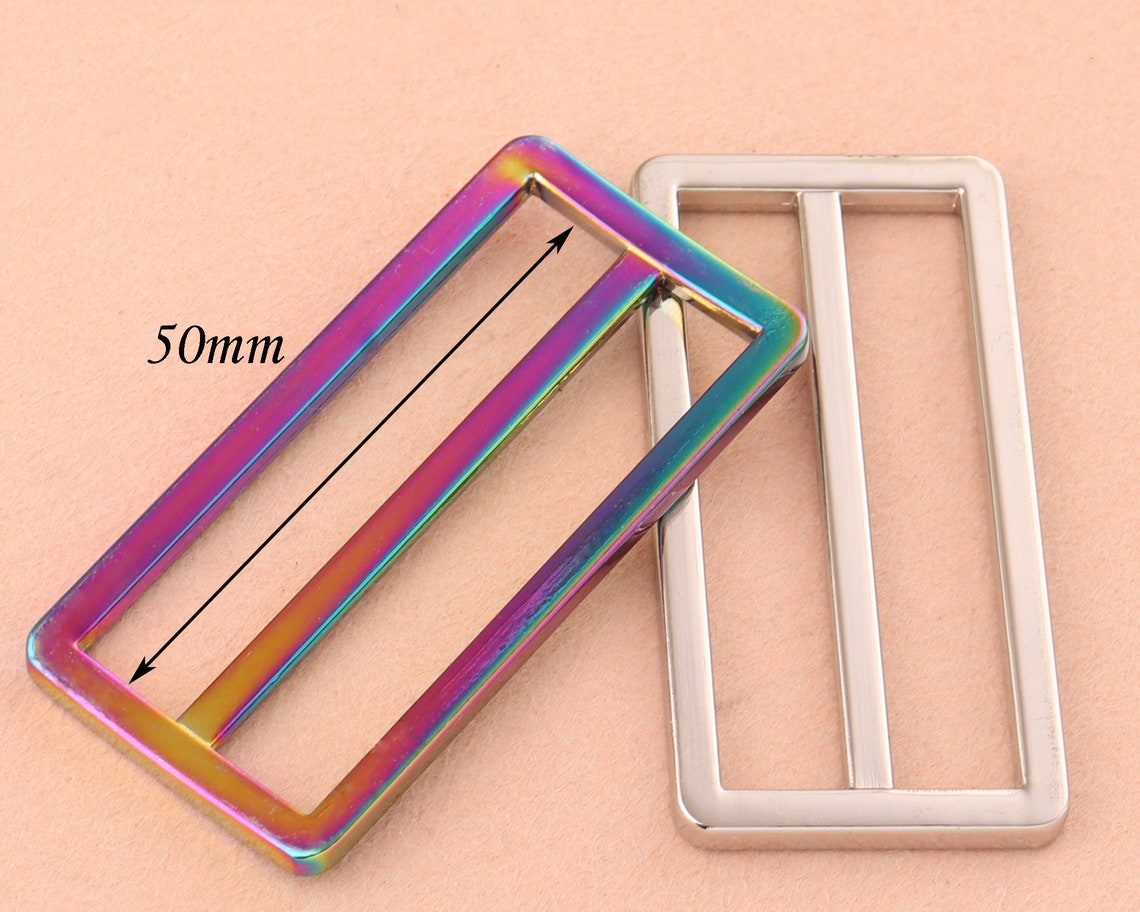 50mm Rainbow Adjustable Belt Buckle Slide Bucklesrectangle - Etsy