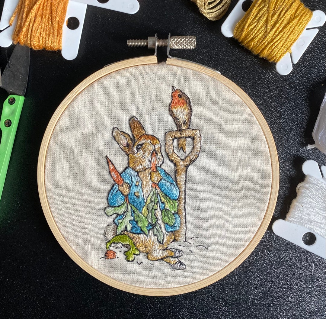 Peter Rabbit Embroidered Hoop Nursery Wall Decoration - Etsy