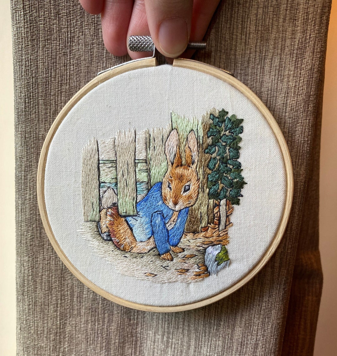 Peter Rabbit Embroidery Handmade Embroidery Wall Decor - Etsy