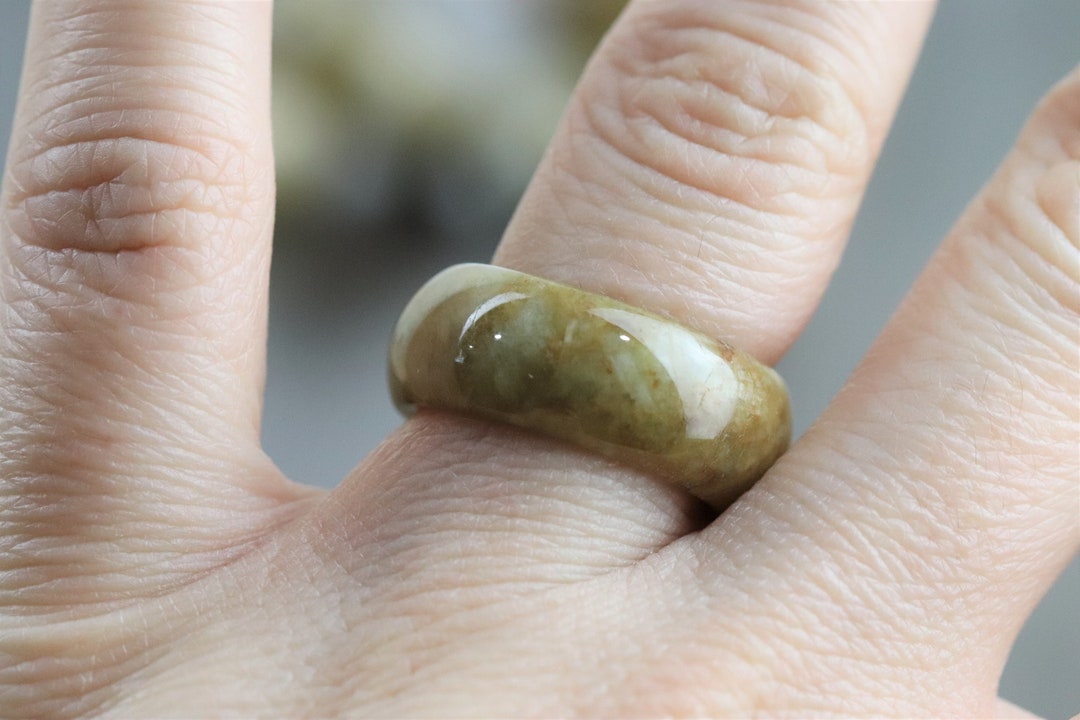 Honey Brown Jadeite Ring: Natural Myanmar Jade - Etsy