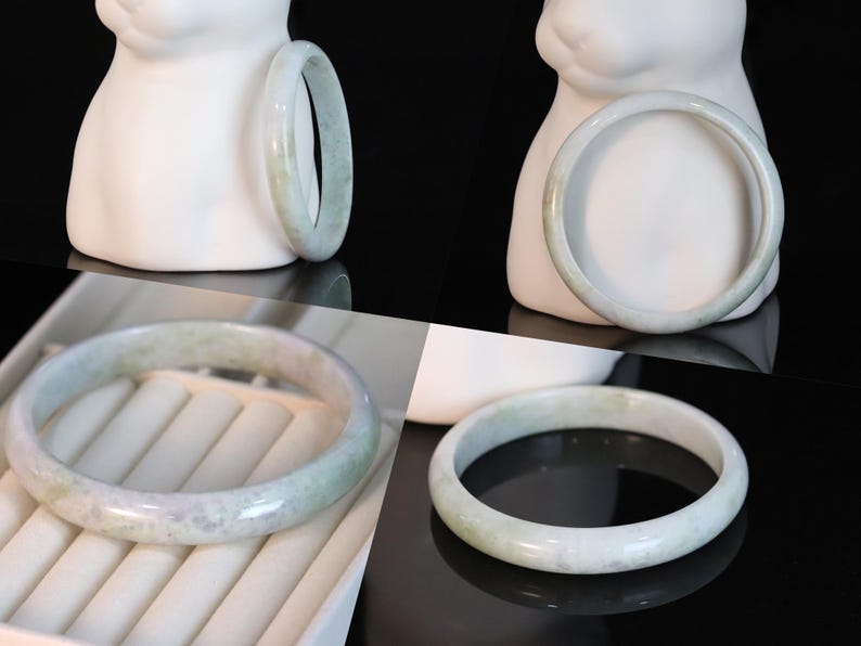 Large Jade Bangle Natural Jadeite: Pink Lavender Gemstone Jewelry - Etsy